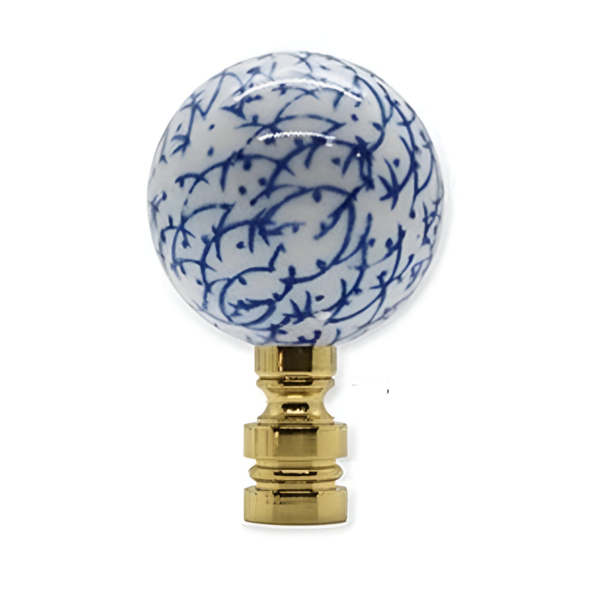Blue Lines Porcelain Finial