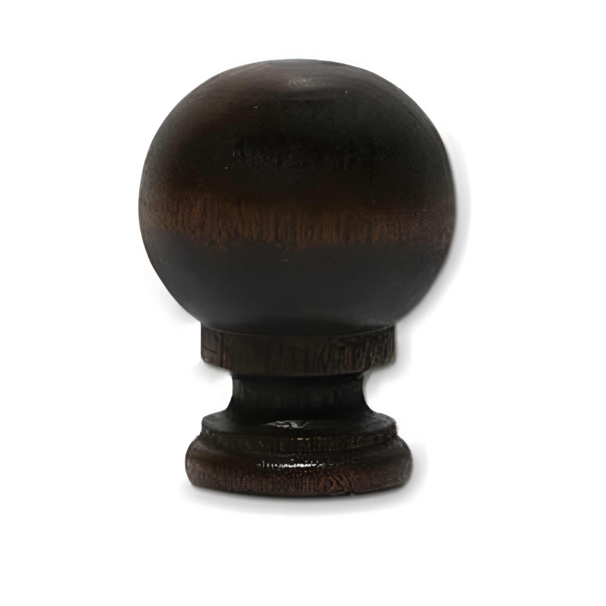 Mahogany Finish Wood Ball on Pedestal Finial